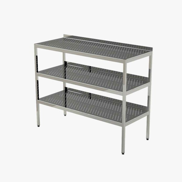 Raft din inox cu 3 polite perforate 1300*700*1800